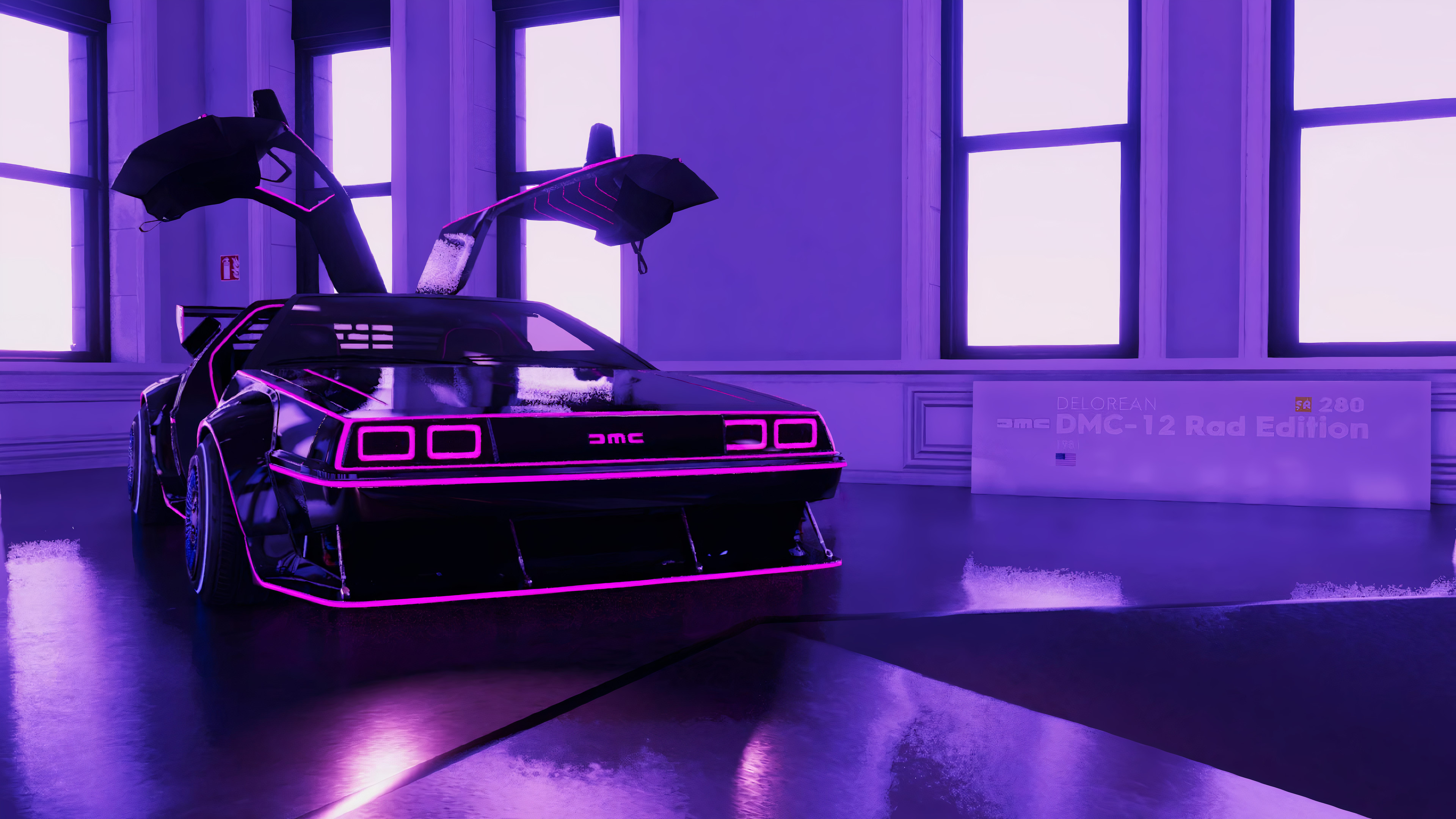 Synthwave DeLorean – PS4Wallpapers.com
